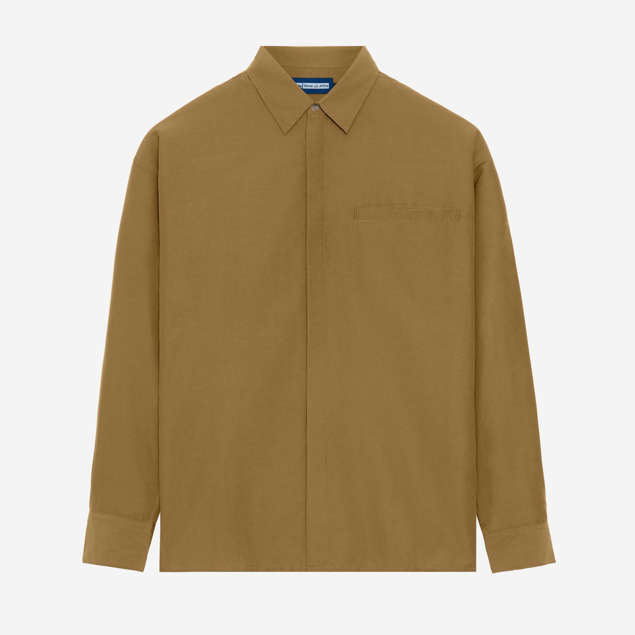 Kemeja - Escargot Long Sleeve Shirt Hidden Button - Khaki